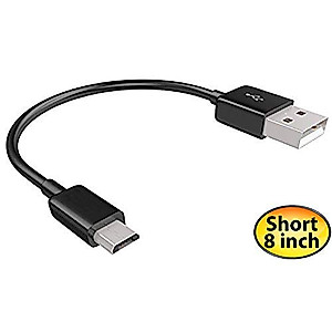 Short MicroUSB Cable Compatible with Your Gionee Pioneer P5 Mini with High Speed Charging. (1Black,20cm,8in)