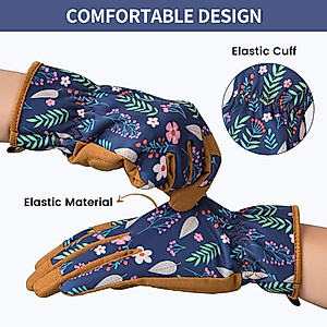 Pleneal Gardening Gloves for Women - Leather Garden Gloves Thorn Proof, Outdoor Protective Working Gloves