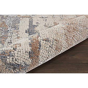 Nourison Rustic Textures Rustic Beige/Grey 9'3" x 12'9" Area -Rug, Easy -Cleaning, Non Shedding, Bed Room, Living Room, Dining Room, Kitchen (9x13)