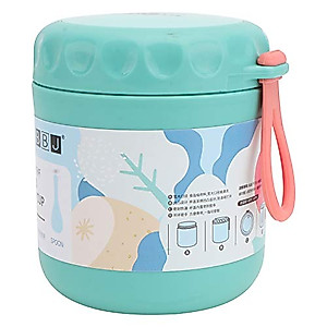 DOITOOL Insulated Lunch Container Insulated Food Jar Soup Lunch Container Bento Box Vacuum Thermal Microwavable Food Storage Container Flask with Spoon Green Water Cup