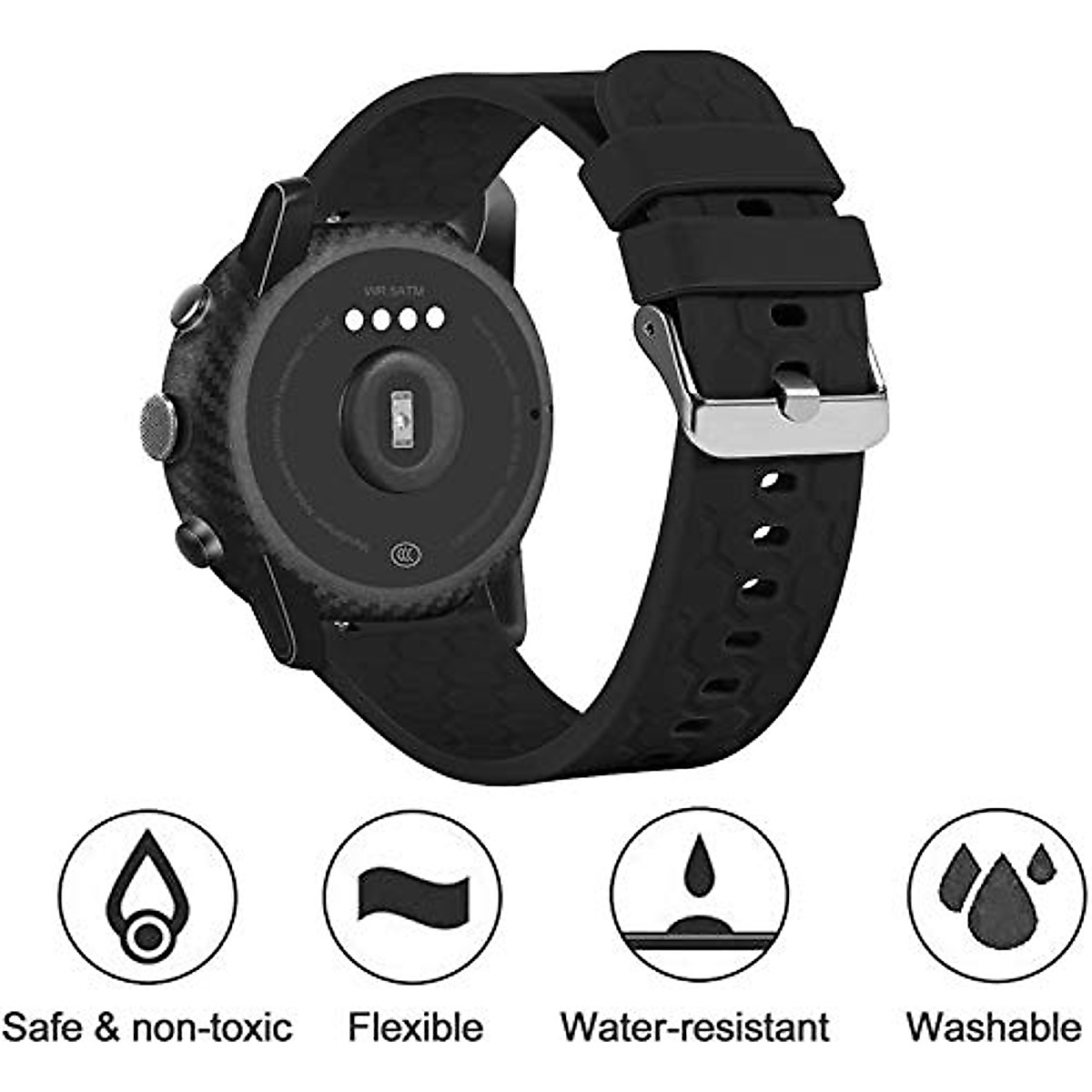 Bands Compatible for AGPTEK LW11 Replacement Wristbands Accessory Colourful Silicone Bracelet 22MM Quick Release Strap Arm Bands for AGPTEK Smartwatch, Soft and Durable