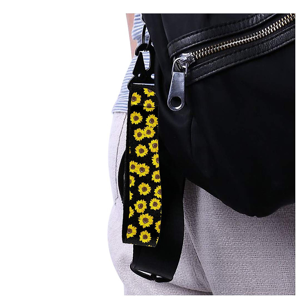 ZFRXIGN Dinosaur Keychain for Kids Boys Girls Wristlet Key Chain Lanyard Car Accessories Decorative Keyring Gifts Cool Skull Print Black