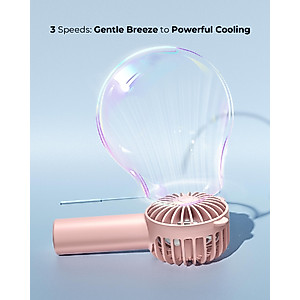 Mini Fan, Portable Fan with 3 Speeds for 2000mAh Battery USB-C Rechargeable, 3-Speed Quiet Operation, Stylish Handheld Fan for Outdoors & Travel