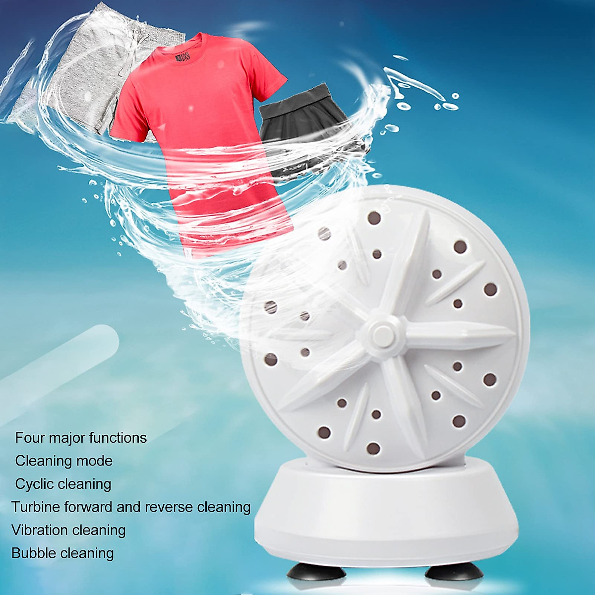 Portable Washing Machine, Foldable Mini USB Small Clothes Washer for Underwear, Baby Clothes, Towels, Socks or Small Items with Double Washing Power for Apartment Travel RV