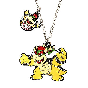 STKTFKK Cartoon Necklace Metal Classic Anime Bowser Necklace (1)