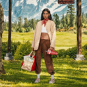 POWCAN 40 oz Tumbler with Handle, 2-in-1 Straw and Sip Lid, Leakproof, Dishwasher Safe, Insulated Stainless Steel Travel Coffee Mug, Keeps Cold for 34 Hours, Fits in Car Cup Holder (Agave)