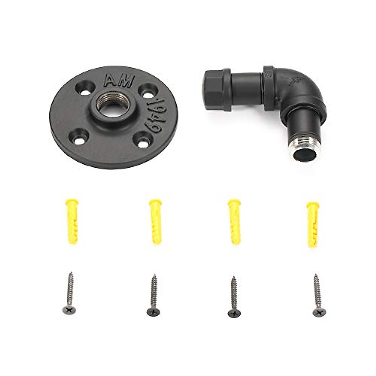 IMQOQ Industrial Style Robe Towel Hook Wall Mounted Metal Iron Pipe Coat Hanger Hat Holder Bag Rack for Bathroom Bedroom Kitchen, Rust Free, Black