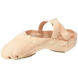 Bloch girls Synchrony Split Sole Stretch Canvas Slipper / Ballet Shoe, Pink, 1.5 Little Kid US