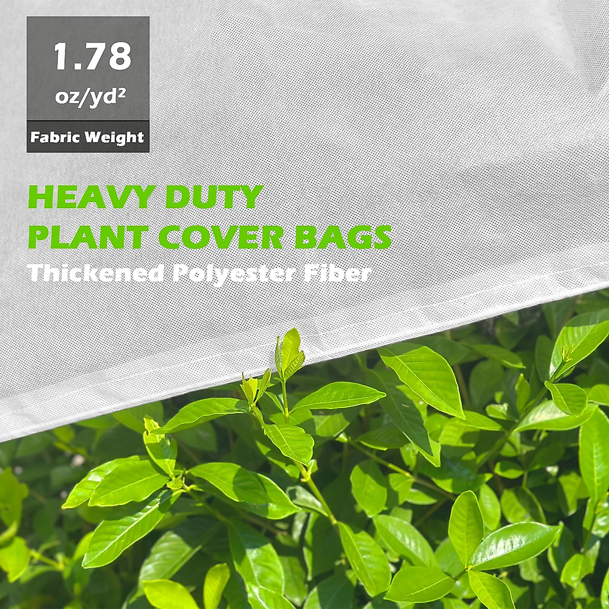 Plant Covers Frost Protection Bag Large Size Winter Drawstring Plant Covers Winter Reusable Plants Jacket for Fruit Tree Shrub Potted Plants (2 Pack 39.4"x39.4")