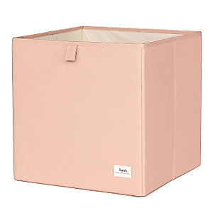 3 Sprouts Recycled Fabric Cube Storage Bin - 13 Inch Collapsible Organizer for Cube Shelving Systems, Kids Cubby Bins - Clay