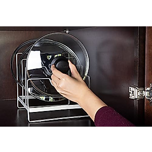 Kitchen Spaces Lid Pot and Pan Organizer, One Size, White