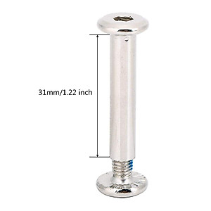 Skate Screws, 10Pcs 31mm Inline Skate Axle Metal Skate Screws, Inline Skate Skating Screws Kit, Skate Replacement Screws for Repairing Changing Skates