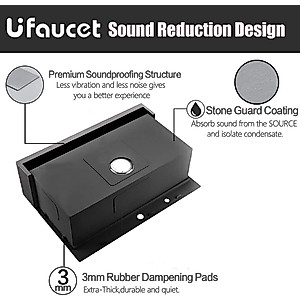 UFaucet 33x22 Inch Black Drop In Farmhouse Sink, 33 Inch Gunmetal Black Top Mount Farmhouse Kitchen Sink Single Bowl Topmount Apron Front Farm Sink Workstation Stainless Steel Sink