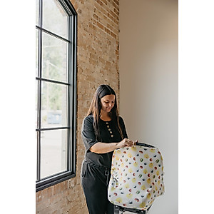 Copper Pearl Multi-Use Cover: Car Seat Covers, Nursing Cover, and Stroller Cover - Stretchy Fabric, All-Season Use, Stylish Designs, Easy Access for Moms - Sesame Scribbles