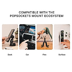 PopSockets Phone Grip Compatible with MagSafe®, Phone Holder, Wireless Charging Compatible, Pill-Shaped Grip - Black