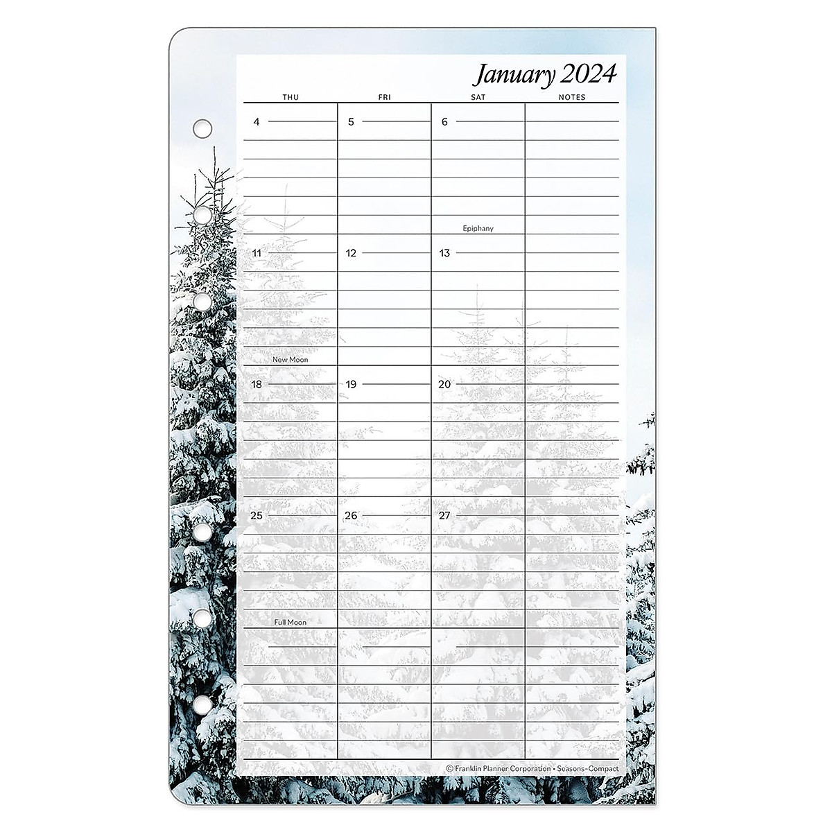 FranklinCovey - Seasons Two-Page Monthly Calendar Tabs (Compact, Jan 2024 - Dec 2024)