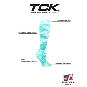 Tie Dye Multisport Tube Socks (Teal/White, Medium)