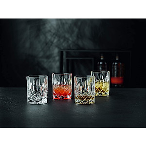 Nachtmann Noblesse Collection Whiskey Glass, Set of 4 Crystal Clear Glasses, 4-Inch Tumbler for Scotch, Cocktail, Liquor, or Bourbon, 10-Ounce, dishwasher safe