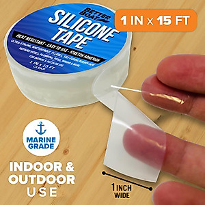 Heavy Duty Silicone Tape Plumbing Self Fusing Silicone Tape Plumbing Tape Silicone Water Pipe Rubber Tape Hose Repair Water Seal Fusion Coax Seal Electrical or Silicone Waterproof Tape for Leaks 15FT