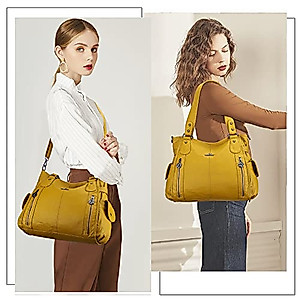 Handbag Hobo Women Shoulder Bag/Handbag Roomy Multiple Pockets Fashion PU Tote, Yellow