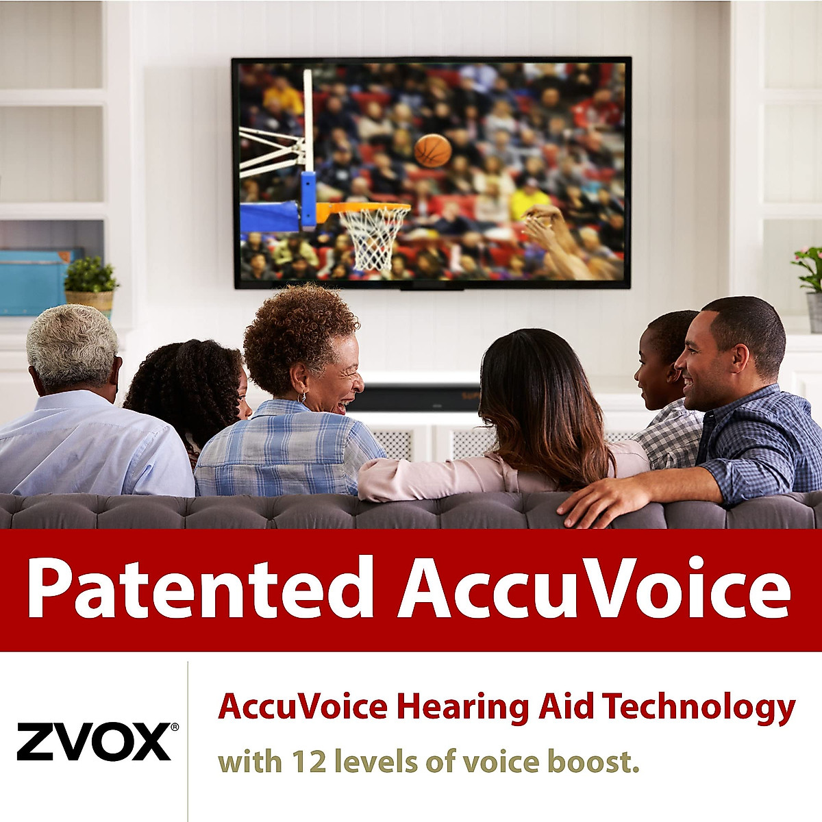 ZVOX AV257 TV Soundbar with AccuVoice 12 Levels of Sound Boost, Dialogue Clarifying Sound Bar with Patented Hearing Technology, Alphanumeric Display, TV Speaker