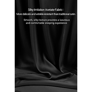 U2SKIIN Women Silk Pajama Shorts Set, 5-inch Sleeve Pajamas Soft Button Down Satin Sleepwear Pjs Set 2 Piece(Black, M)