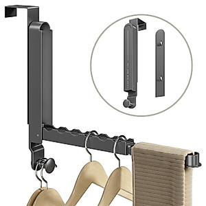 SAYIHEXIHE Over The Door Collapsible Drying Racks for Laundry, Indoor Small Hanging Clothes Drying Rack, Portable and Foldable Rv Clothes Drying Rack, Over The Door Clothes Hanger Towel Rack,Grey