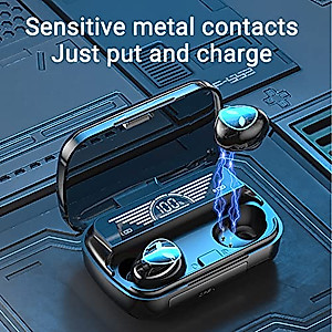 Gspmoly Digital Display Bluetooth 5.2 Sports Gaming Earphone Bass HiFi Stereo Long Endurance in-Ear Noise Canceling Binaural Earbuds Headset for iOS Android, School Gifts for Kids