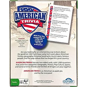Outset Media American Trivia Game (Amazon Exclusive) – 5 Categories to Choose from and 1,000 Questions – for Ages 14 and up