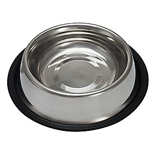 Loving Pets Standard No-Tip Dog Bowl, 16-Ounce, nickel