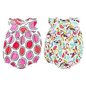 Lamaze Organic Baby baby boys Organic Girl, Boy, Unisex Rompers, One Piece Coverall Jumpsuit, Pink Watermelon, 24 Months US