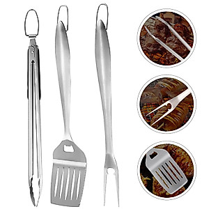 Yardwe 1 Set Barbecue Tool Set Grill Cooking Utensils BBQ Brush Silicone BBQ Sauce Barbecue Sticks Barbecue Fork Stainless Steel Grill Outdoor Barbecue Tool Barbecue Mat Portable
