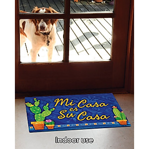 Toland Home Garden 800448 Spanish House Cactus Door Mat 18x30 Inch Welcome Outdoor Doormat for Entryway Indoor Entrance