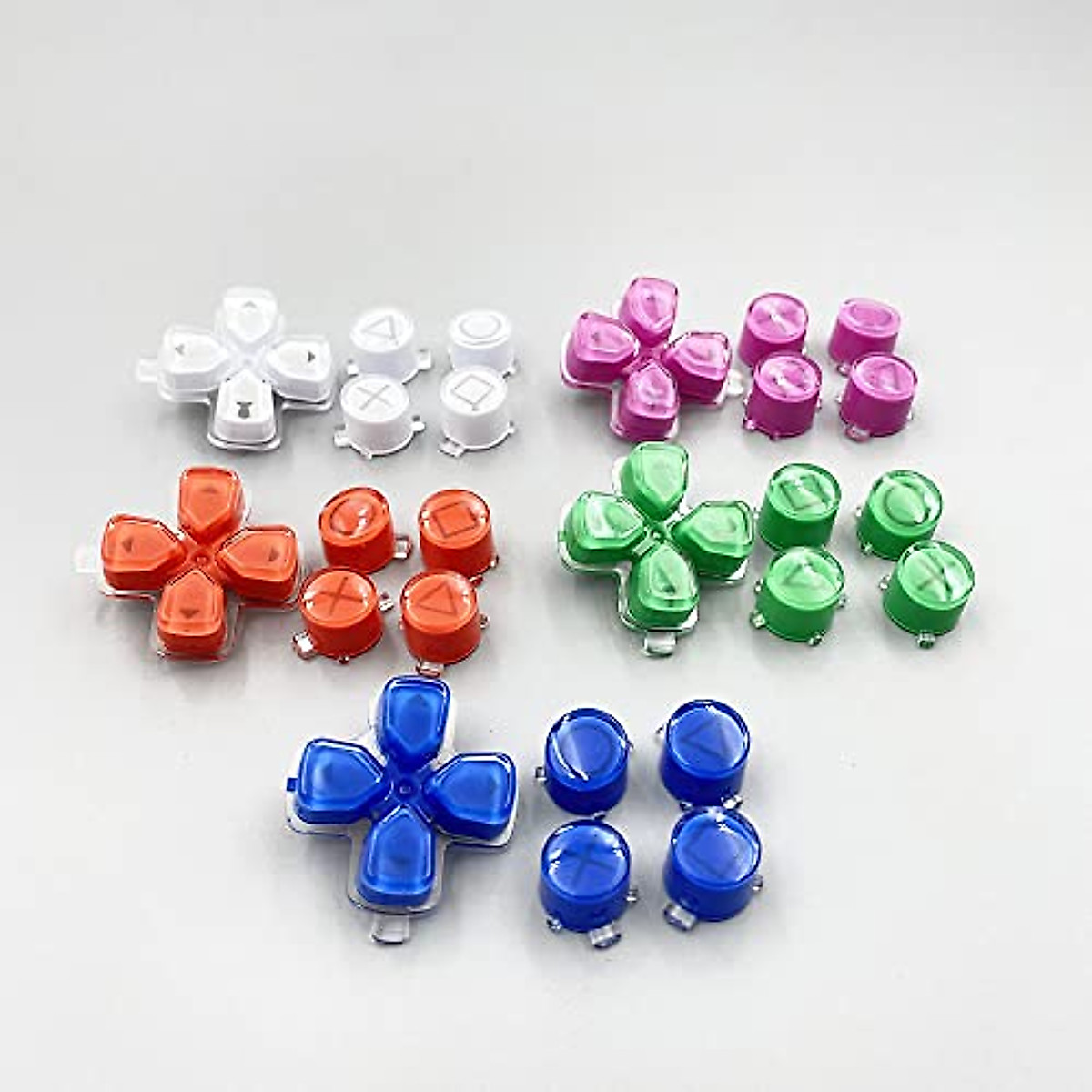 Grafken for PS5 Controller Direction Dpad Function Key Buttons ABXY Button Cross Jelly Button (Red)