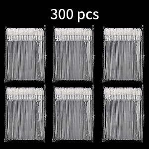 300 Pieces Disposable Lip Brushes Premium Lipstick Gloss Wands Applicator Makeup Tool Kits, Clear Handle