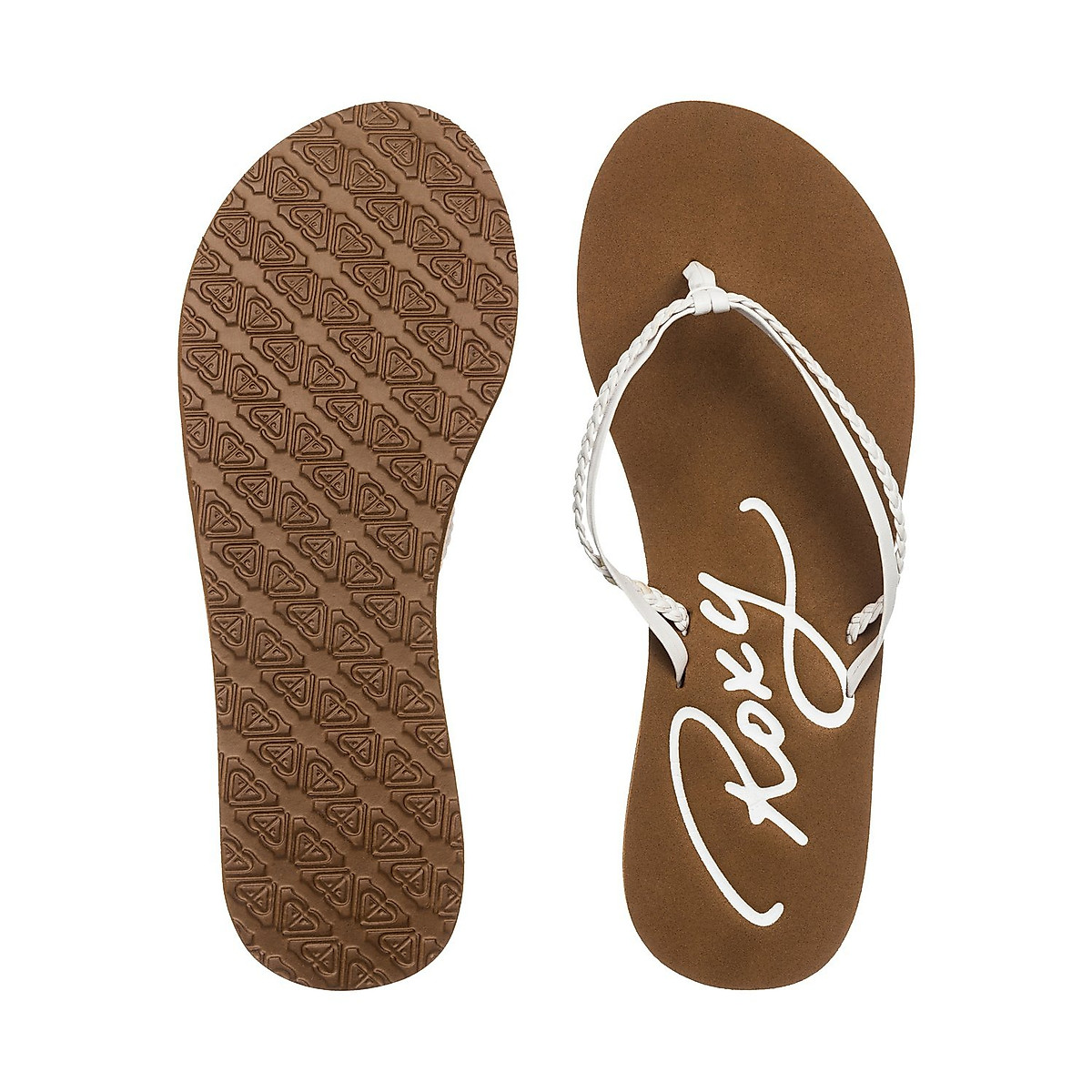 Roxy womens Cabo flip flop sandals, White, 8 US