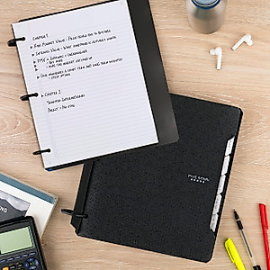 Five Star Flex Hybrid NoteBinder, 1-1/2 Inch Binder with Tabs, Notebook and 3-Ring Binder All-in-One, Black (29324AA2)