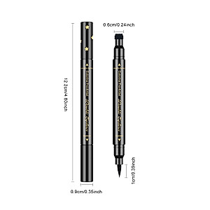 Ownest 6 Pcs Liquid Eyeliner Set,Double-Side Waterproof Smudge-proof Eyeliner Stamp Pen Eyeliner Tattoo Tool Makeup-Smiley, Triangle,Heart,Star,Moon,Flower