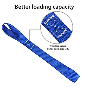 JCHL Soft Loop Tie Down Straps (8 Pack) 1800Lbs Load Capacity, 4800Lbs Breaking Strength Heavy Duty Tie Down Loops for Securing ATV UTV Motorcycles Scooters Dirt Bikes Lawn Garden Equipment
