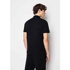 A | X ARMANI EXCHANGE Men's Regular Fit Cotton Jersey Eagle Logo Polo, Black, XXL