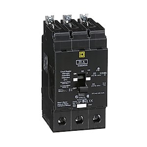 SCHNEIDER ELECTRIC 480Y/277-VOLT 20-AMP EGB34020 Miniature Circuit Breaker 480Y/277V 20A, Black