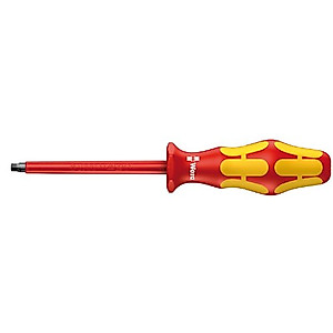 Wera 05004781001 Kraftform Plus VDE 168i Square Socket Insulated Screwdriver, #2 Head, 4" Blade Length