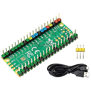 Bicool Raspberry Pi Pico with Pre-Soldered Colorful Pin Header Microcontroller Mini Development Board Based on Raspberry Pi RP2040 Chip,Dual-Core ARM Cortex M0+ Processor, Flexible Clock