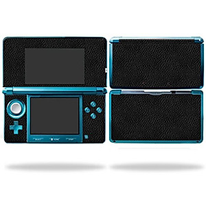 MightySkins Skin Compatible with Nintendo 3DS wrap Sticker Skins Black Leather
