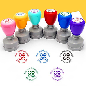 Personalize Custom Teacher Stamp for Grading Classroom Teachers Review Homework Feedback Colorful Stamps