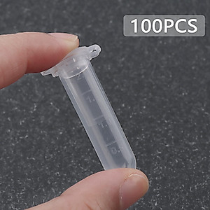 2ml Plastic Vial Tube Sample Storage Container Fragrance Beads Liquid Pack of 100