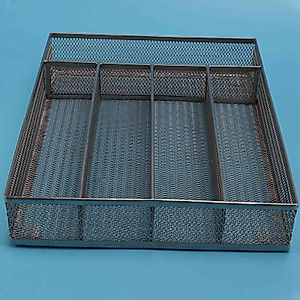 Sudemota Kitchen Drawer Organizer | 5 Compartments Utensil Mesh Trays - 12.57" x 9.23" No-Slipping Drawer Organization for Office