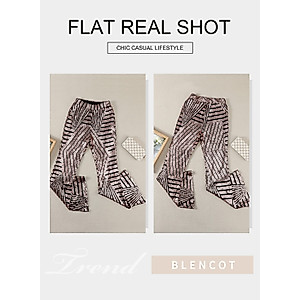 BLENCOT Bell Bottoms for Women High Waisted Wide Leg Palazzo Pants Bling Sequin Flared Trousers Brown XL