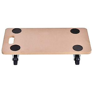 TimmyHouse Cart Wheeled Moving 440lbs Platform Dolly Rectangle Wood Utility Transporter New