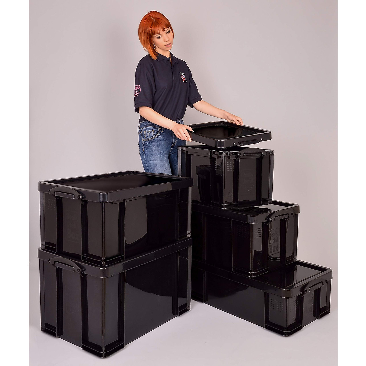 Really Useful 35L Recycled Plastic Storage Box Black 35Black R